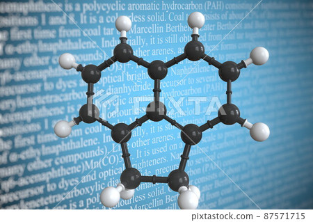 Acenaphthene scientific molecular model, 3D... - Stock Illustration ...