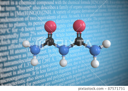 Molecular model of biuret, 3D rendering - Stock Illustration [87571731 ...
