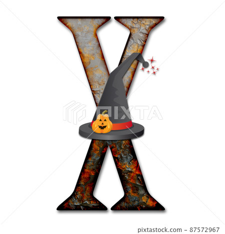 3D render of halloween alphabet capital letter... - Stock Illustration ...