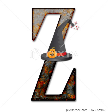 3D render of halloween alphabet capital letter... - Stock Illustration ...