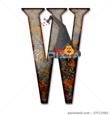3D render of halloween alphabet capital letter... - Stock Illustration ...