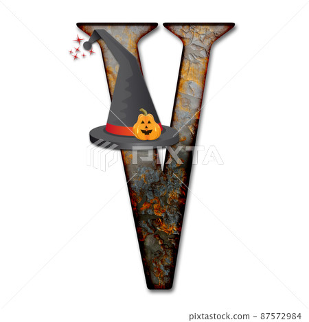 3D render of halloween alphabet capital letter... - Stock Illustration ...