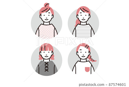 People girl icon set - Stock Illustration [87574601] - PIXTA