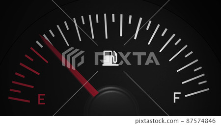 Image of fuel gauge moving over black background - Stock Illustration ...