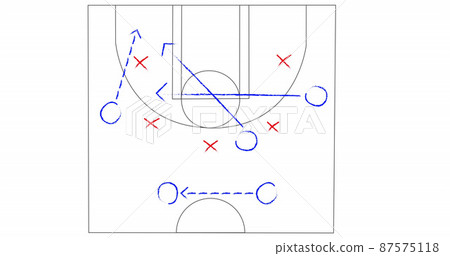 Image of drawing of game plan over white... - Stock Illustration ...