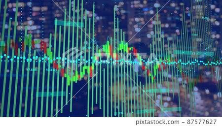 Image of data processing over cityscape - Stock Illustration [87577627 ...