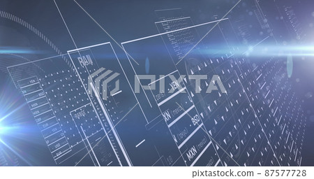 Image of data processing and light spots on... - Stock Illustration ...