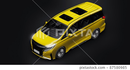 Yellow Minivan family city car. Premium... - Stock Illustration ...