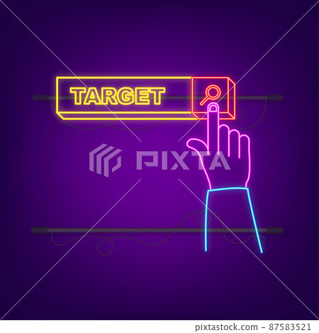 Target search line with neon icon concept... - Stock Illustration ...