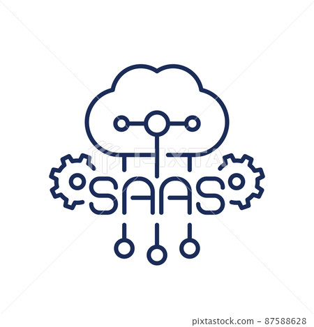 Saas icon, Software as a service line icon - Stock Illustration ...