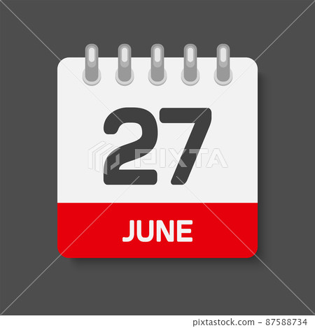 Icon day date 27 June, template calendar page - Stock Illustration ...