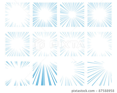 Square blue concentrated line vector material set - Stock Illustration ...