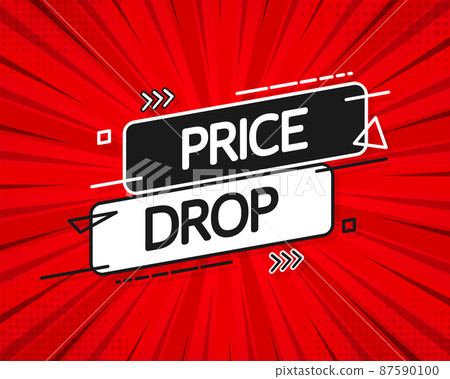 Advertising with flat price drop for banner... - Stock Illustration ...
