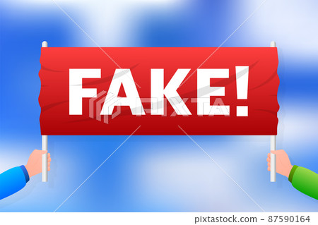 Fake red placard. Face symbol. Vector... - Stock Illustration [87590164 ...
