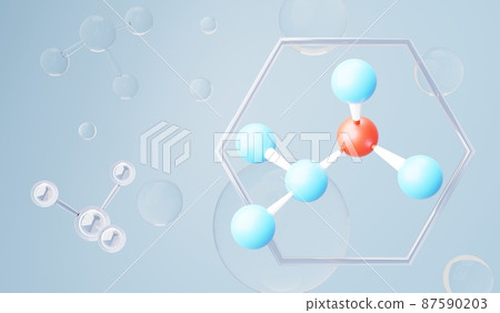 3d render of simple chemical bond in side cell... - Stock Illustration ...