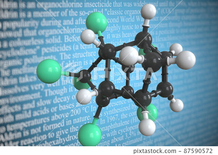 Molecular model of aldrin, 3D rendering-插圖素材 [87590572] - PIXTA圖庫
