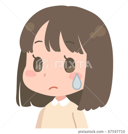 Illustration of a girl who is confused Sweat - Stock Illustration ...