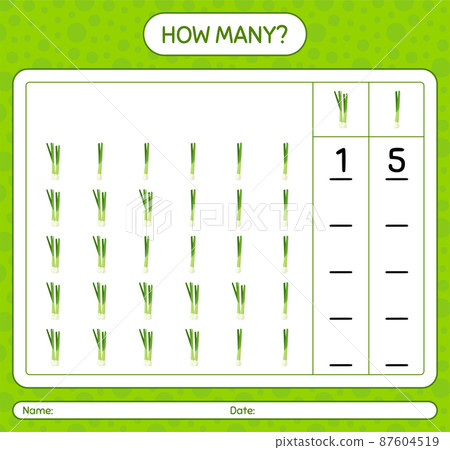 How many counting game with spring onion.... - Stock Illustration ...
