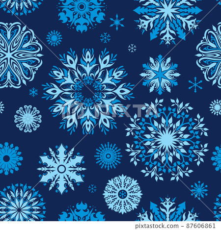Vector Indigo Snowflake Pattern - Stock Illustration [87606861] - PIXTA
