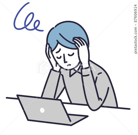 A simple illustration of an office worker with... - Stock Illustration ...