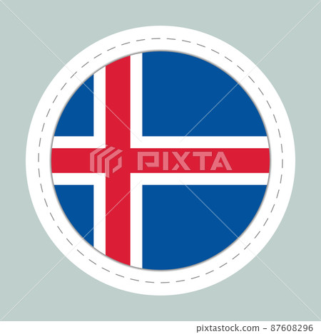 Sticker ball with flag of Iceland. Round... - Stock Illustration ...