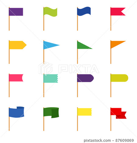 Set of icons of color flags, vector illustration - Stock Illustration ...