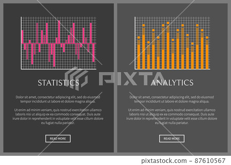Statistics and Analytics Set Vector Illustration - Stock Illustration ...