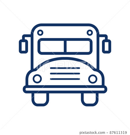 School bus icon on white background, vector... - Stock Illustration ...