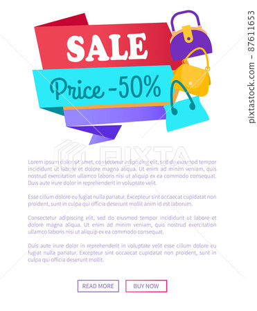 Sale Price 50 Off Special Offer Discount Advert - Stock Illustration ...