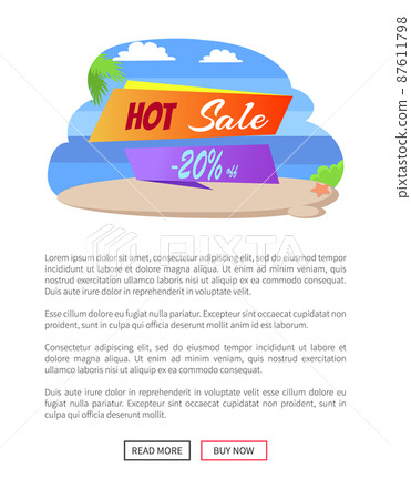 Hot Sale 20 Off Summer Sale Poster Push Buttons - Stock Illustration ...
