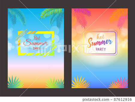 Hello Summer Days Promotional Poster with Text - Stock Illustration ...