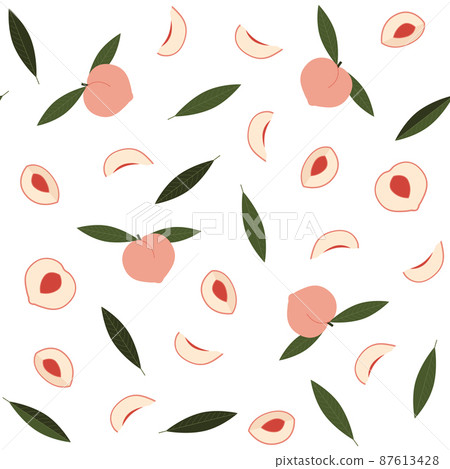 Peach pattern white background - Stock Illustration [87613428] - PIXTA