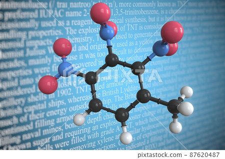 Molecular model of trinitrotoluene, 3D rendering - Stock Illustration ...