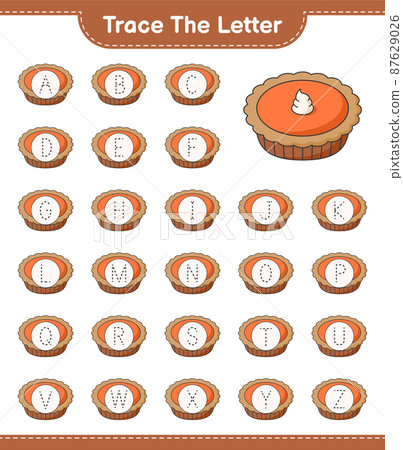 Trace the letter. Tracing letter alphabet with... - Stock Illustration ...