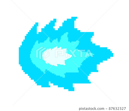 Pixel art flame ball effect (light blue) - Stock Illustration [87632327 ...