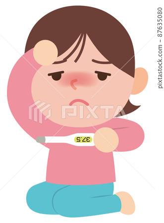 Low-grade fever woman, no main line - Stock Illustration [87635080] - PIXTA