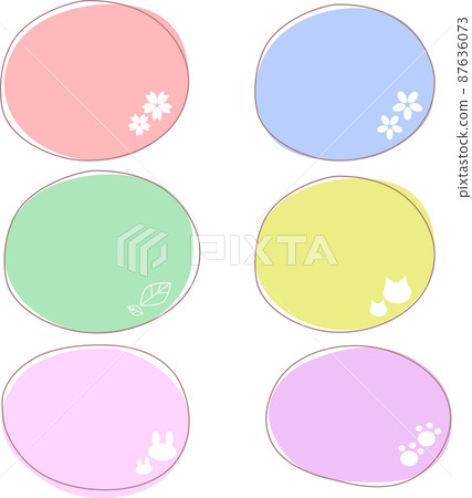 Handwritten line and circle frameset - Stock Illustration [87636073 ...
