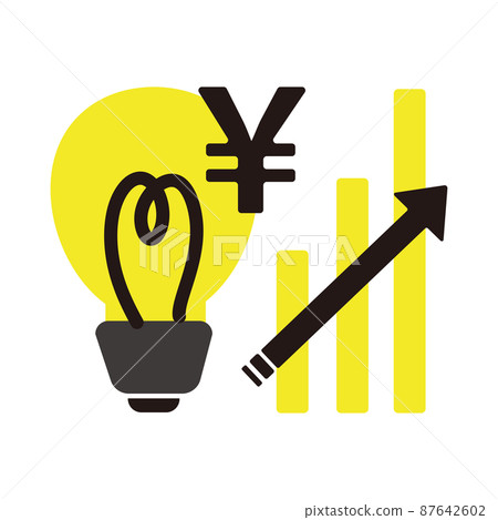 Graph and arrow icon illustration material... - Stock Illustration ...