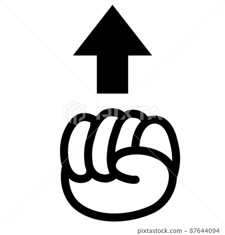 Simple icon illustration of arrow and fist - Stock Illustration ...