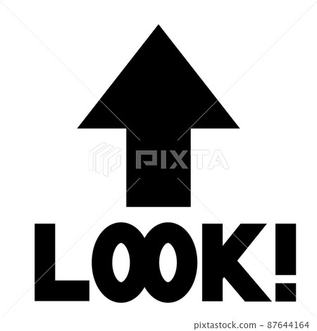 LOOK text and arrow icon illustration - Stock Illustration [87644164 ...