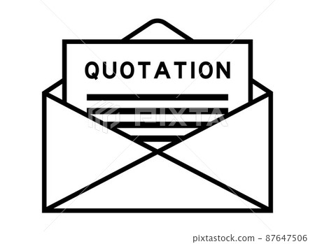 Envelope and letter sign with word quotation as... - Stock Illustration ...