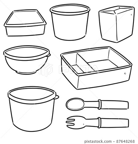 vector set of food container - Stock Illustration [87648268] - PIXTA