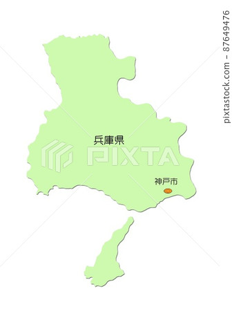 Map of Japan Kinki region Hyogo prefecture with... - Stock Illustration ...