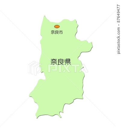 Map of Japan Kinki region Nara prefecture with... - Stock Illustration ...