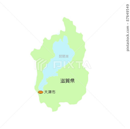 Map of Japan Kinki region Shiga prefecture... - Stock Illustration ...