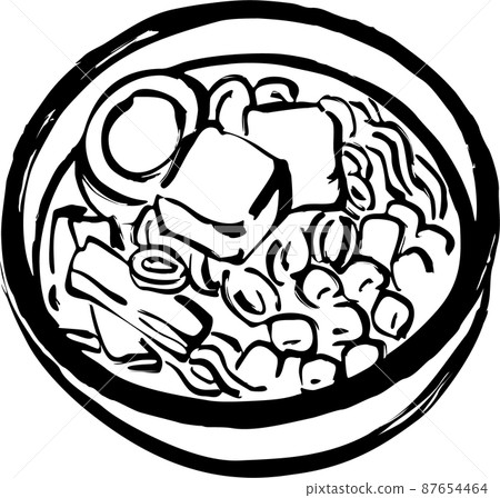 Illustration of miso ramen line drawing - Stock Illustration [87654464 ...