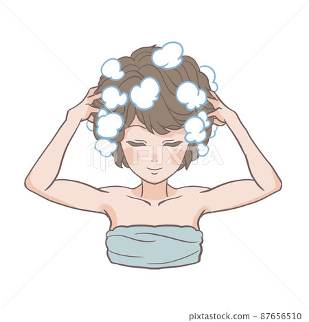 Woman doing shampoo - Stock Illustration [87656510] - PIXTA
