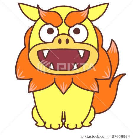 Illustration of a laughing shisa - Stock Illustration [87659954] - PIXTA