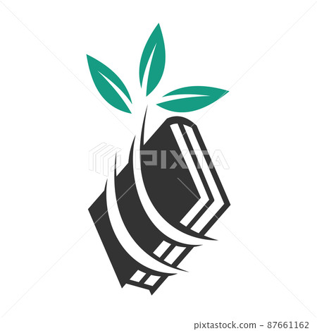 book leaf logo Icon Illustration Brand Identity - Stock Illustration ...