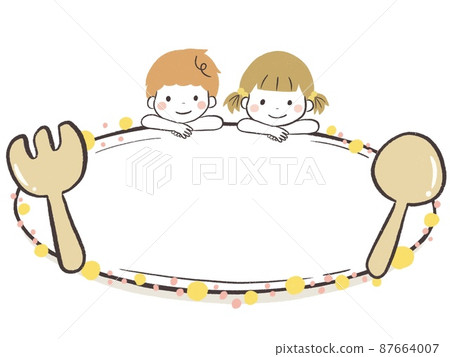 Simple food education frame for cute children - Stock Illustration ...